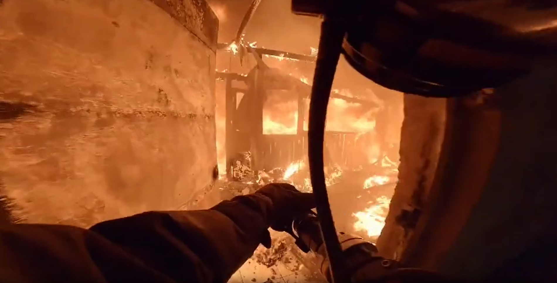 Insane Gopro Footage Of Firefighter Putting Out A Big Fire | TrollAlley.com